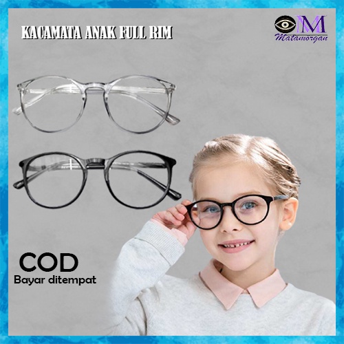 Jual KACAMATA ANAK LENSA TRANSPARAN FRAME OVAL GAYA KOREA UNISEX CEWEK ...