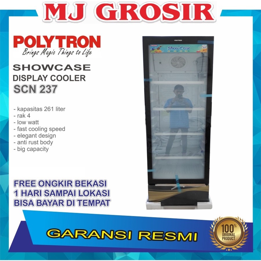 Jual SHOWCASE POLYTRON SCN 237 L 4 RAK DISPLAY COOLER KULKAS LOW WATT ...