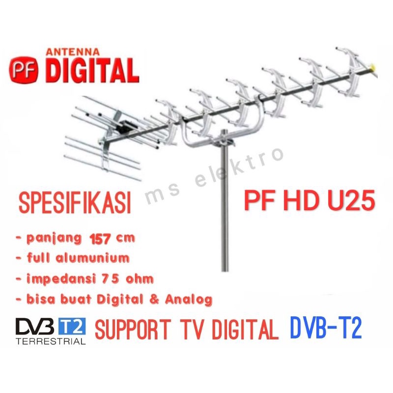 Jual Antena UHF PF HD U25 HDU 25 HDU25 Cocok buat Digital dan Analog | Shopee Indonesia