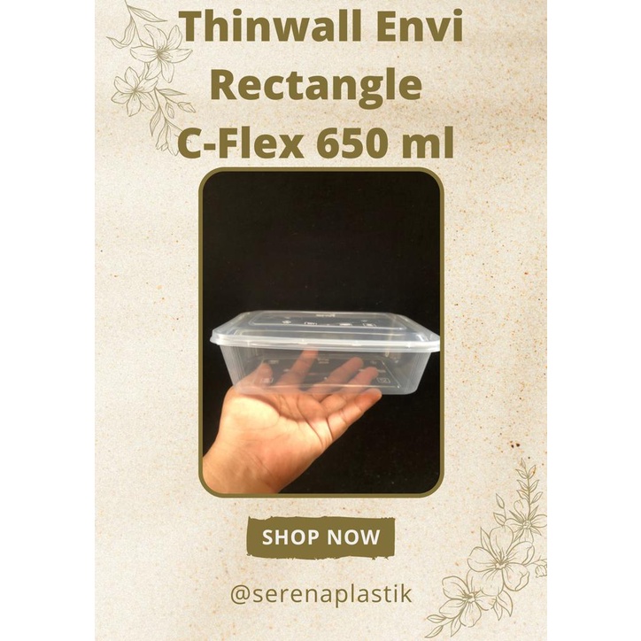 Jual ENVI PREMIUM THINWALL RECTANGLE C-FLEX 650 mL per pack Food ...