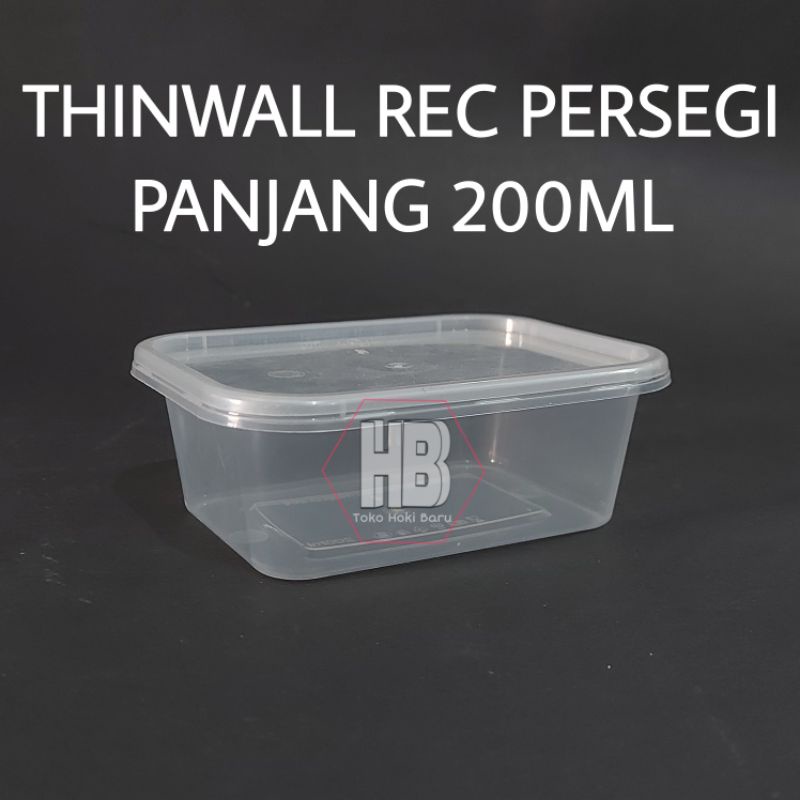Jual Thinwall Rec 200ml Persegi Panjang Kotak Makan Dessert Box