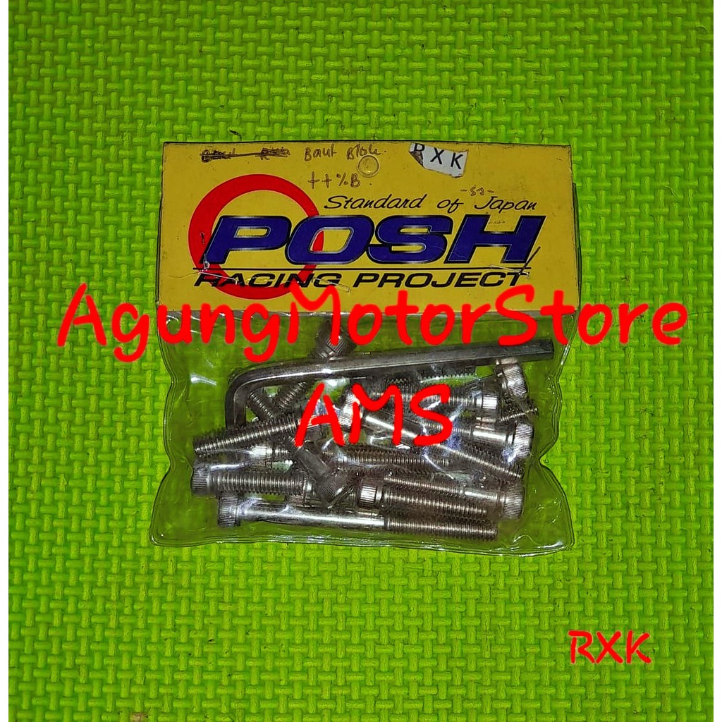 Jual BAUT L BLOK MESIN RXK + KUNCI L MERK POSH WARNA SILVER | Shopee ...