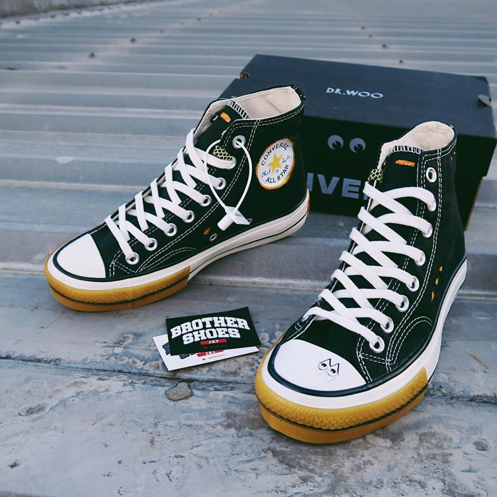 Jual ( BISA COD ) SEPATU CONVERSE 70S HI X DR WOO BLACK SUNSET | Shopee ...