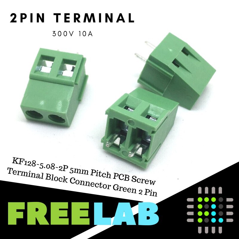 Jual KF128-5.08-2P 5mm Pitch PCB Screw Terminal Block Connector Green 2 ...