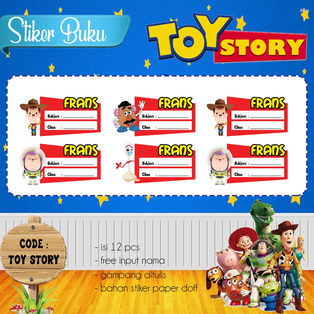Jual STIKER BUKU TULIS / LABEL BUKU TULIS BISA CUSTOM NAMA ANAK | SUN ...