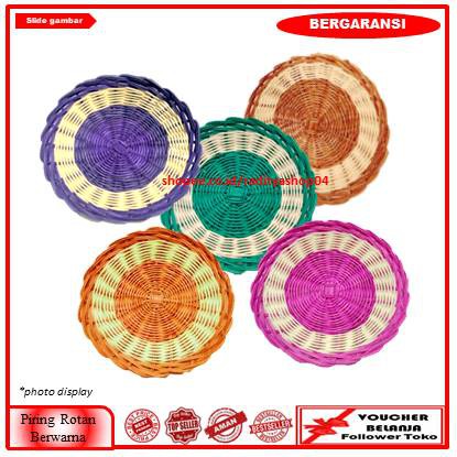 Jual Piring Rotan Berwarna / RADITYA SHOP / Piring Prasmanan Rajutan ...