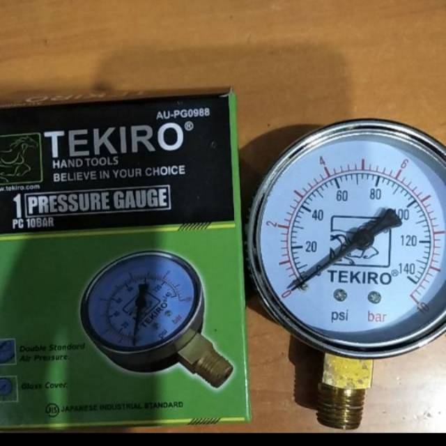 Jual Manometer 10 bar tekiro 10 bar pressure gauge tekiro 0-10 bar 0 ...