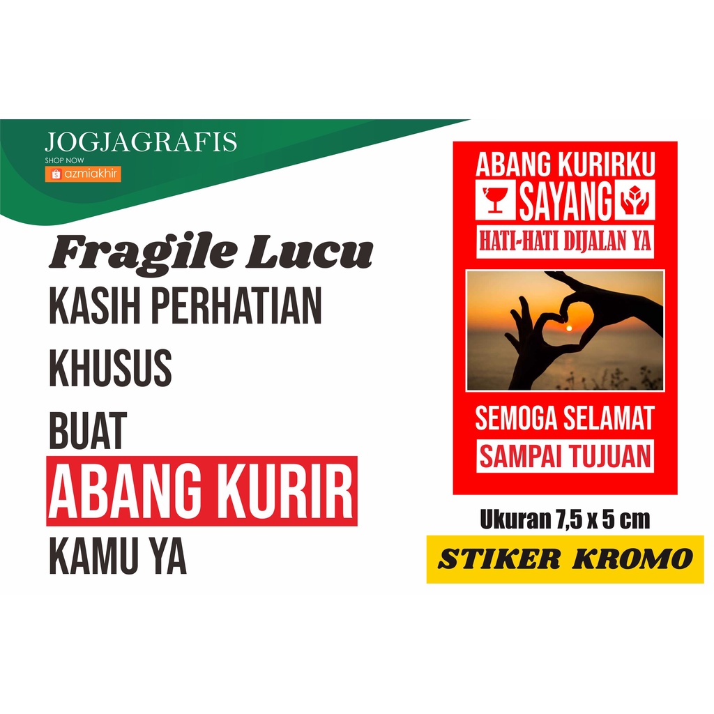 Jual FRAGILE LUCU / STIKER FRAGILE / STIKER FRAGILE KROMO / FRAGILE ...