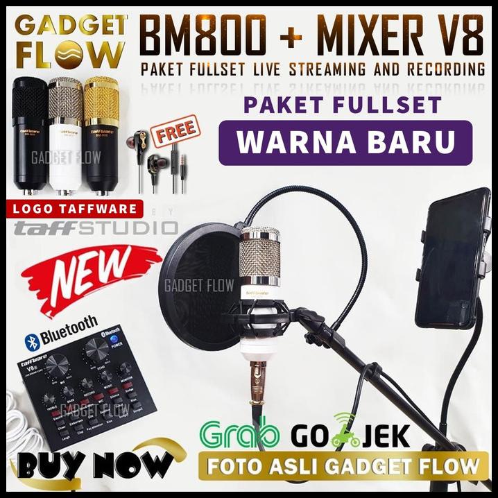 Jual Paket Bm800 Bm 800 Bm-800 Live Streaming Dengan Mixer V8 Stand ...