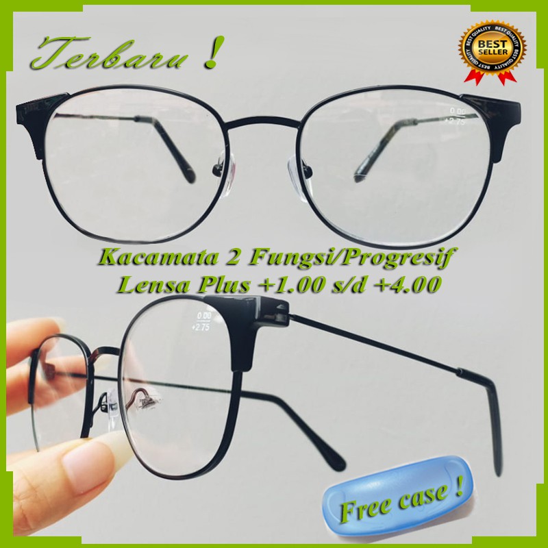 Jual Kacamata 2 Fungsi/Progresif Plus (+)dari +1.00- +4.00 Free Case ...