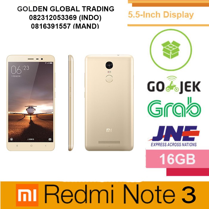 Jual XIAOMI REDMI NOTE 3 2GB/16GB GREY SNAPDRAGON 650 16 MP (3G ...