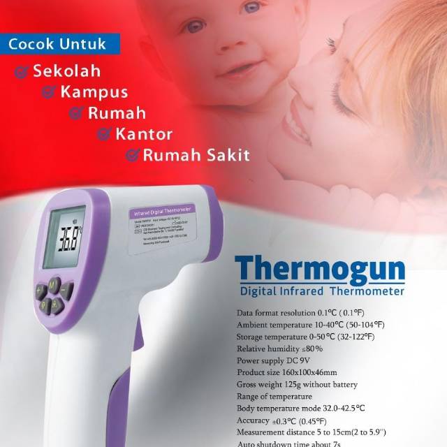 Jual LUNA LIFE THERMOGUN (garansi 3 bulan dan ada ijin Kemenkes RI ...