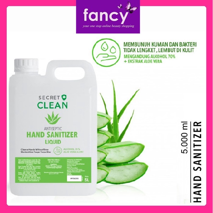 Jual Secret Clean Antiseptic Hand Sanitizer Gel / Liquid 5L 5000 ml ...