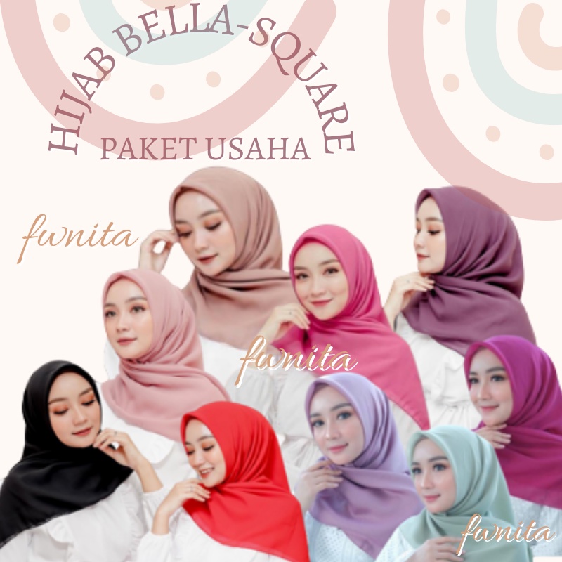 Jual PAKET USAHA TERLARIS HIJAB BELLA SQUARE PREMIUM/KERUDUNG BELLA ...