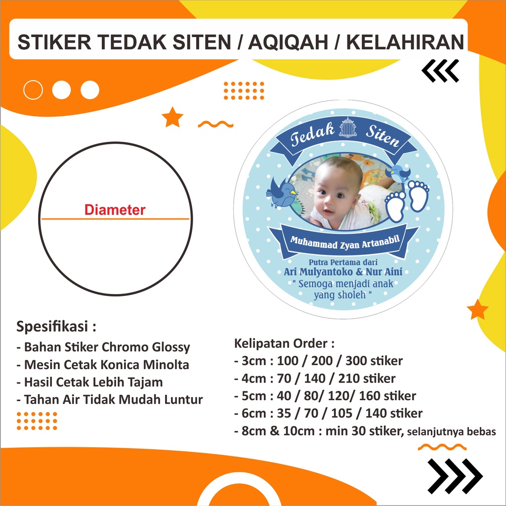 Jual Stiker Lingkaran Tedak Siten Aqiqah Kelahiran | Shopee Indonesia