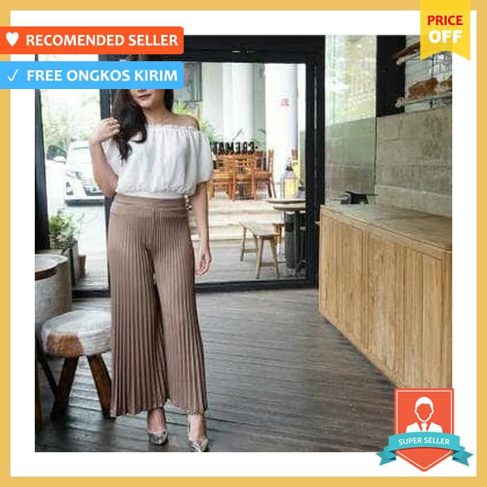 Jual Kulot Plisket Premium / Celana Kulot / Kulot Rempel / Kulot Hitam ...