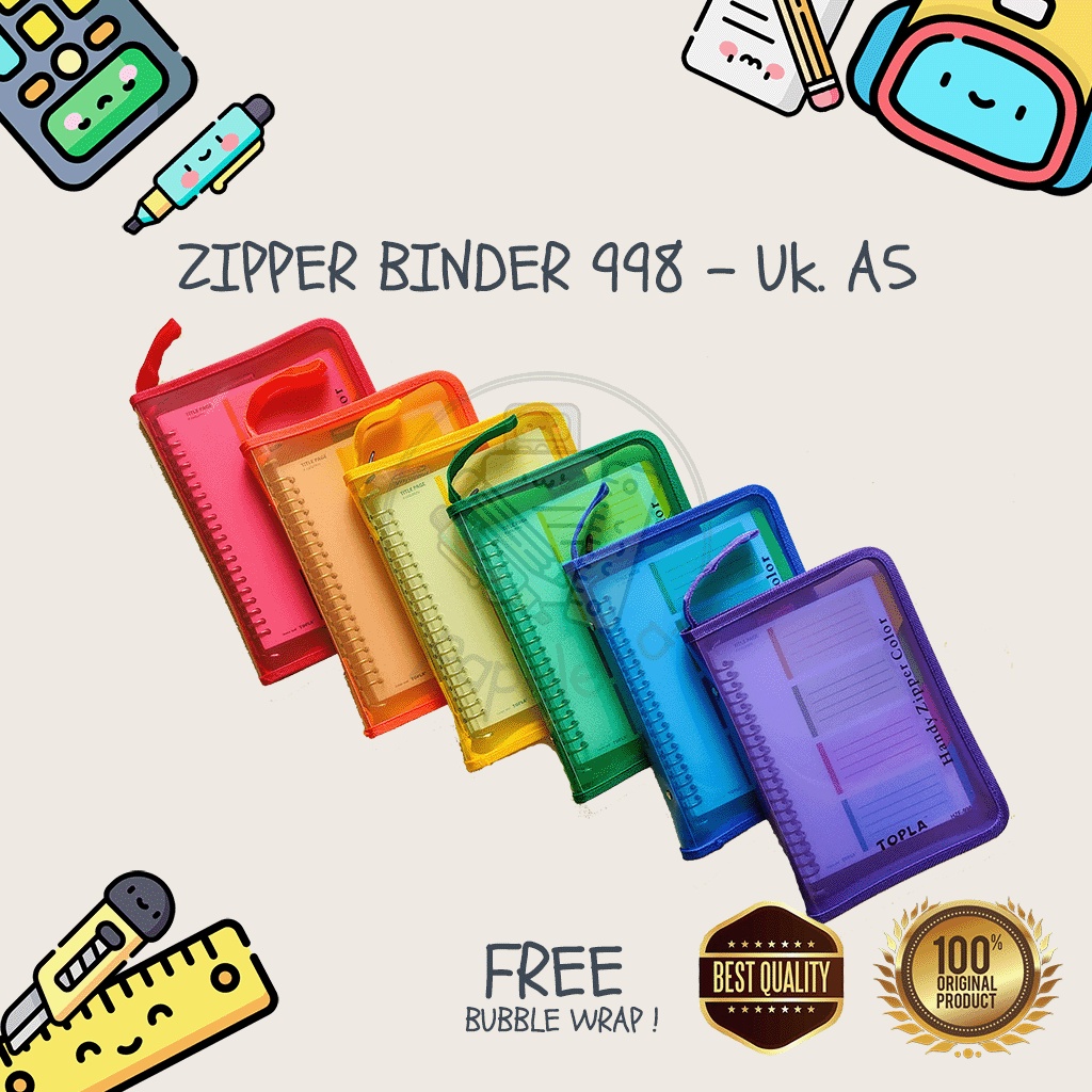 Jual TOPLA - Zipper Binder / Binder Loose Leaf / Binder Transparant ...
