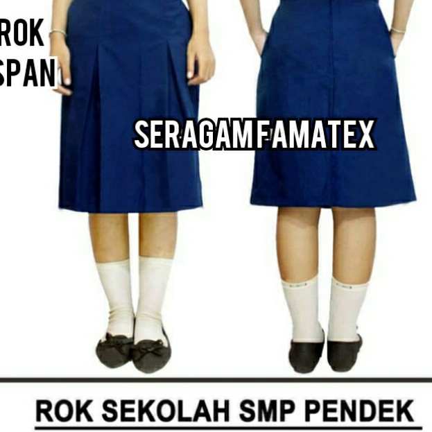 Jual Rok span lipat dua sekolah SMP BIRU pendek size(S_L6) | Shopee Indonesia