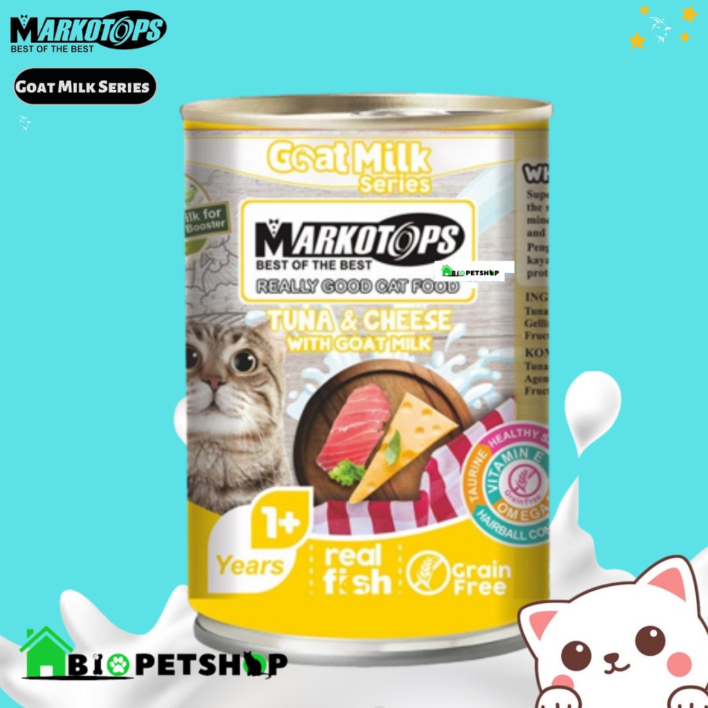 Jual Markotops Kaleng 400gr Goat Milk Series Adult Tuna and Cheese ...