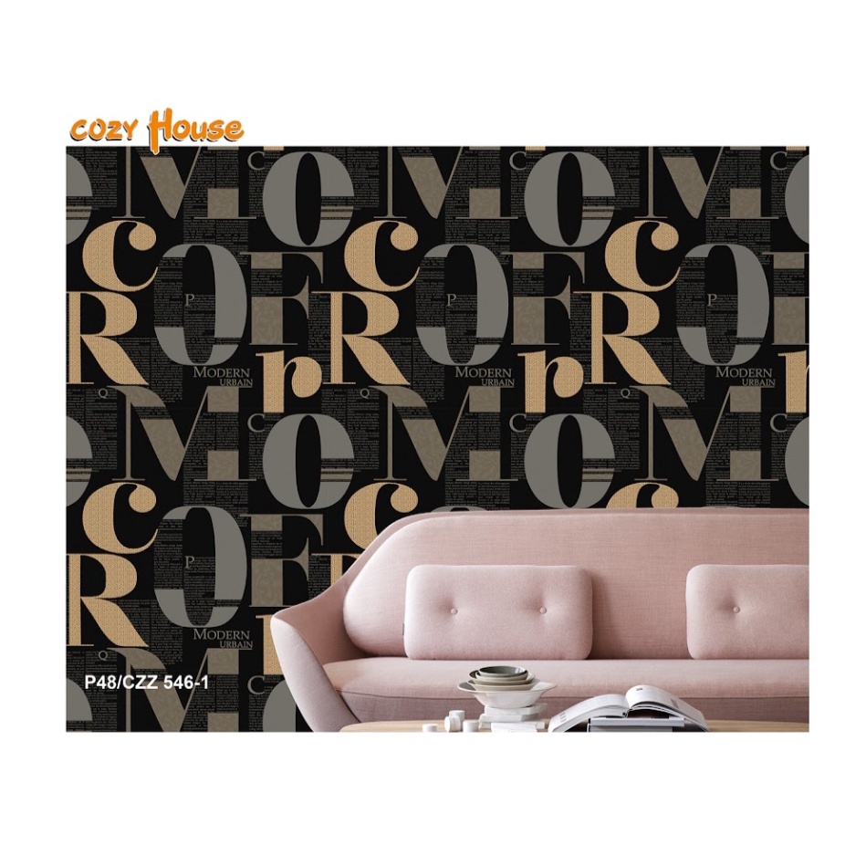 Jual Wallpaper Dinding Motif Huruf Minimalis Mewah Murah | Shopee Indonesia