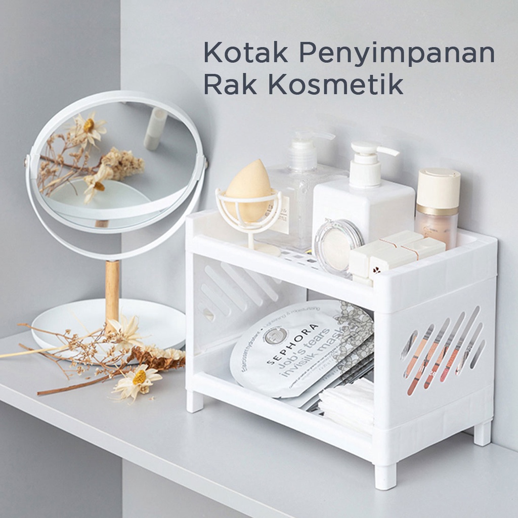 Jual MINISO Rak Kosmetik Multifungsi 2 Lapis Kotak Penyimpanan ...