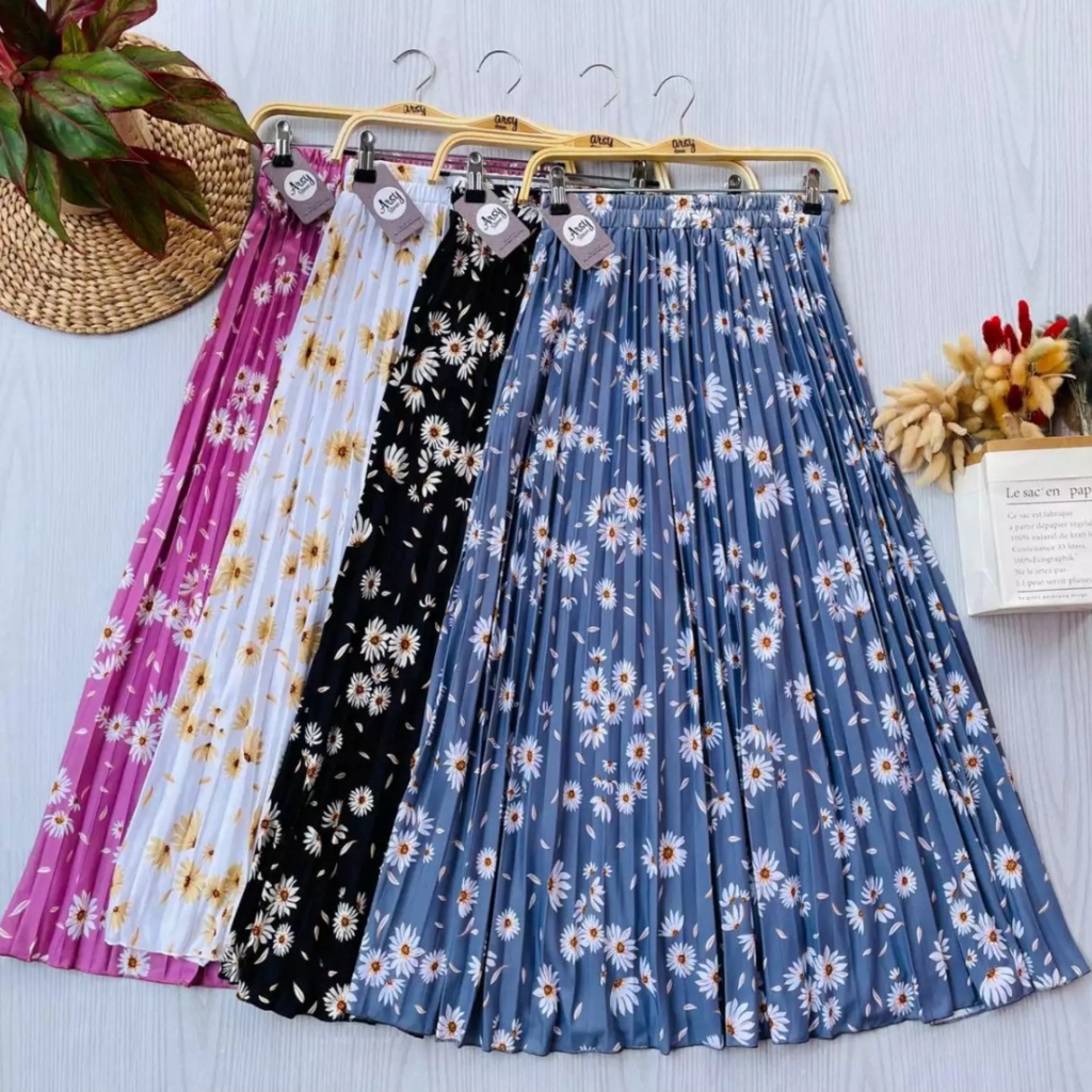 Jual ROK PLISKET DAISY ROK PLISKET MOTIF BUNGA ROK PLISKET TERMURAH ...