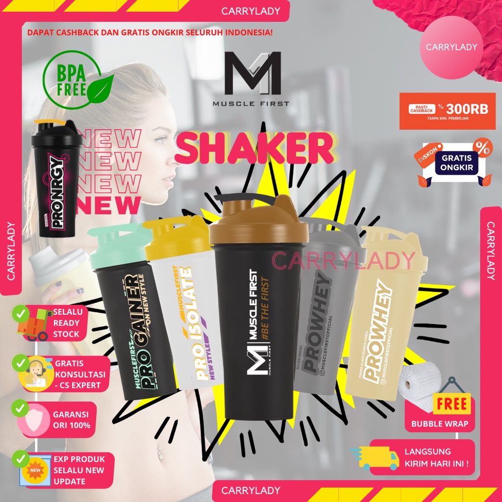 Jual SHAKER M1 MUSCLEFISRT MUSCLE FIRST BOTOL MINUM BOTTLE 600ML 600 ML ...
