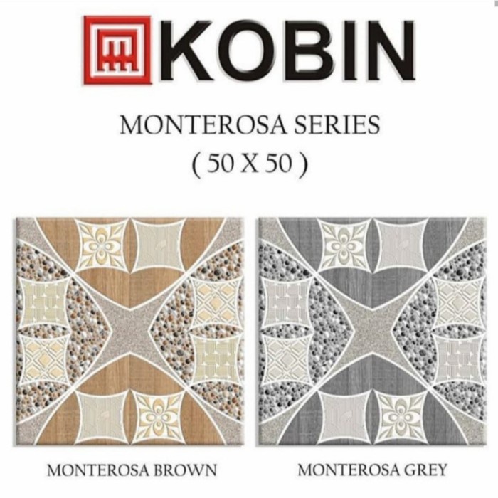 Jual KERAMIK KOBIN MONTEROSA 50X50 CM BROWN / GREY / KERAMIK BATU ...