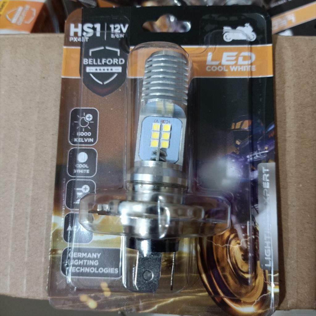 Jual Lampu LED Utama Motor Mobil H4 Bohlam Vixion HS1 Putih 6000K BellFord | Shopee Indonesia