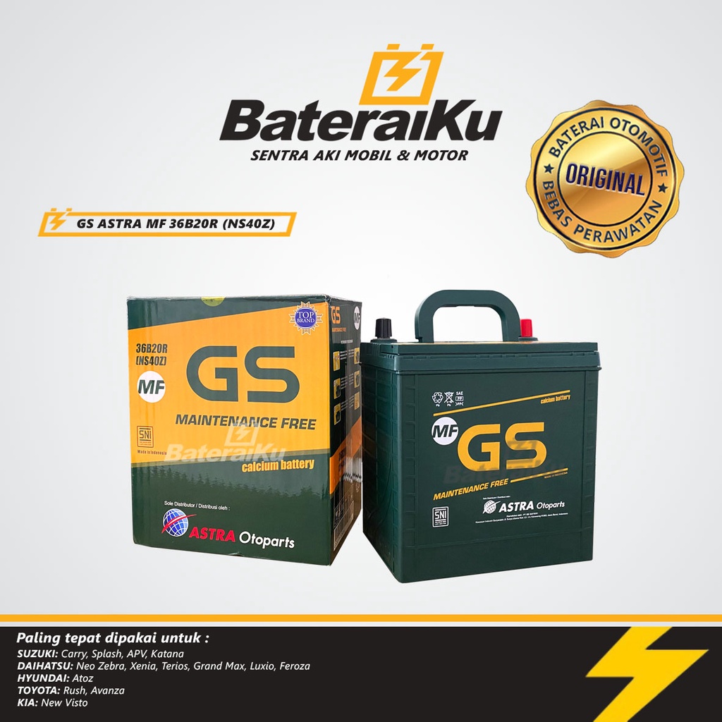 Jual Aki Mobil GS Astra NS40Z Aki Kering Untuk Xenia, Grand Max, Apv, Avanza, Terios, Carry ...