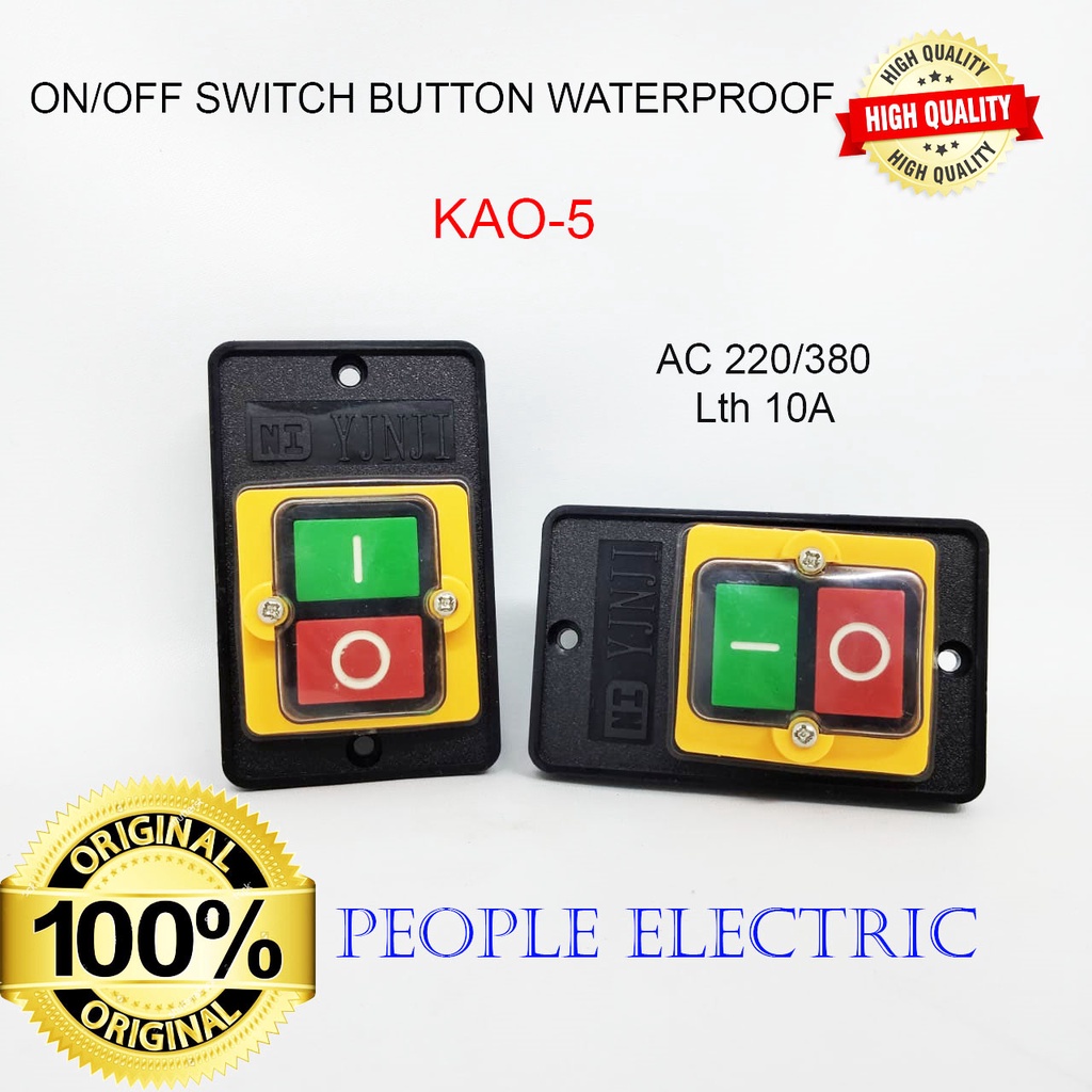 Jual ON OFF WATERPROOF PUSH BUTTON SWITCH 10A 220V 380V KAO-5 | Shopee Indonesia