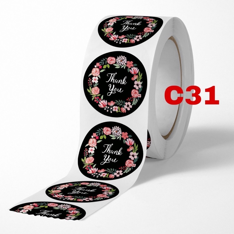 Jual STIKER SEGEL THANK YOU KOTAK KUE ROTI / STIKER THANK YOU COLORFULL ...