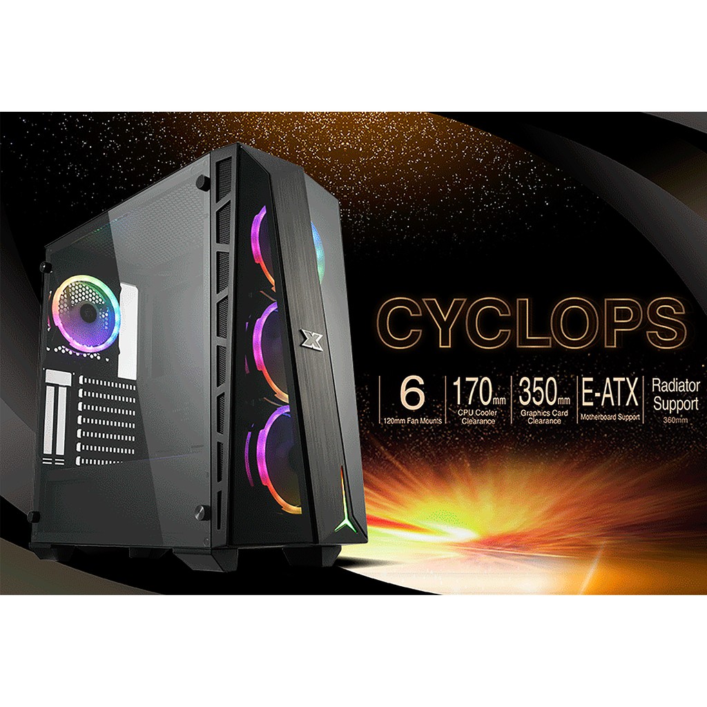Jual Casing Xigmatek Cyclops - Casing Gaming E-ATX 4Fan RGB With Remote ...
