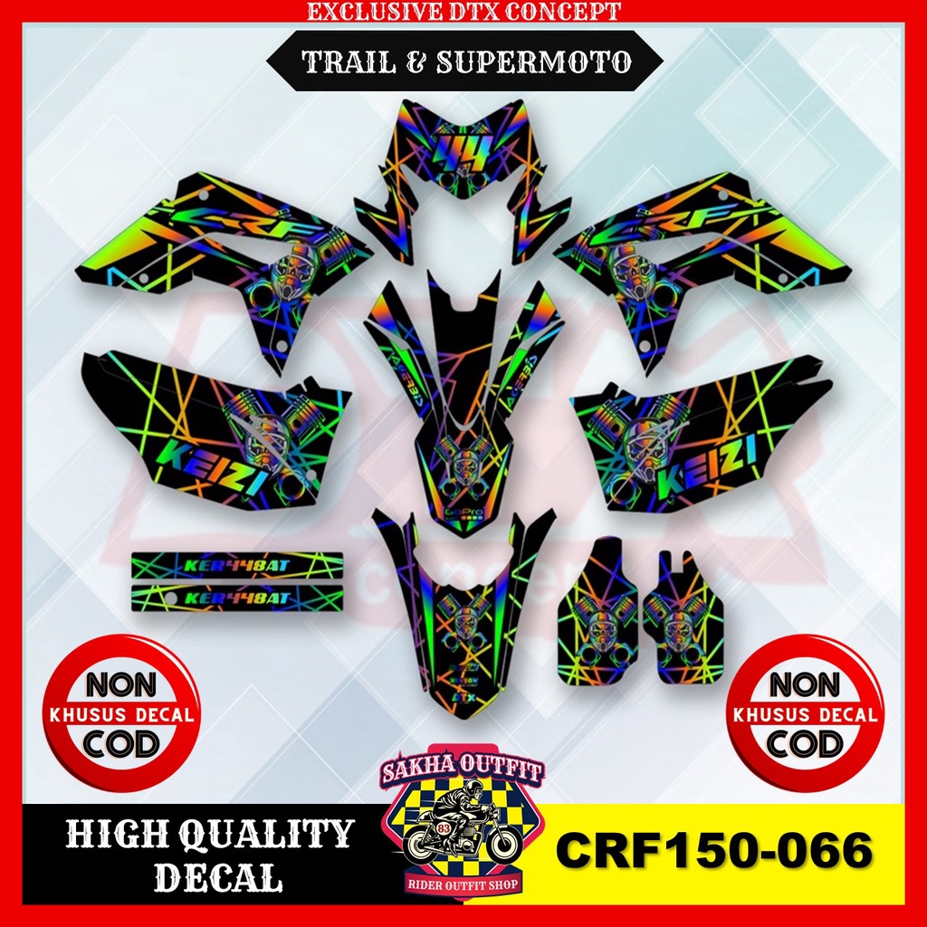 Jual Decal CRF Hologram decal CRF 150 L full body stiker motor trail stiker motor keren stiker ...