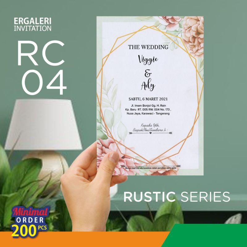 Jual undangan pernikaham rustic bunga elegan simpel mewah New | Shopee ...