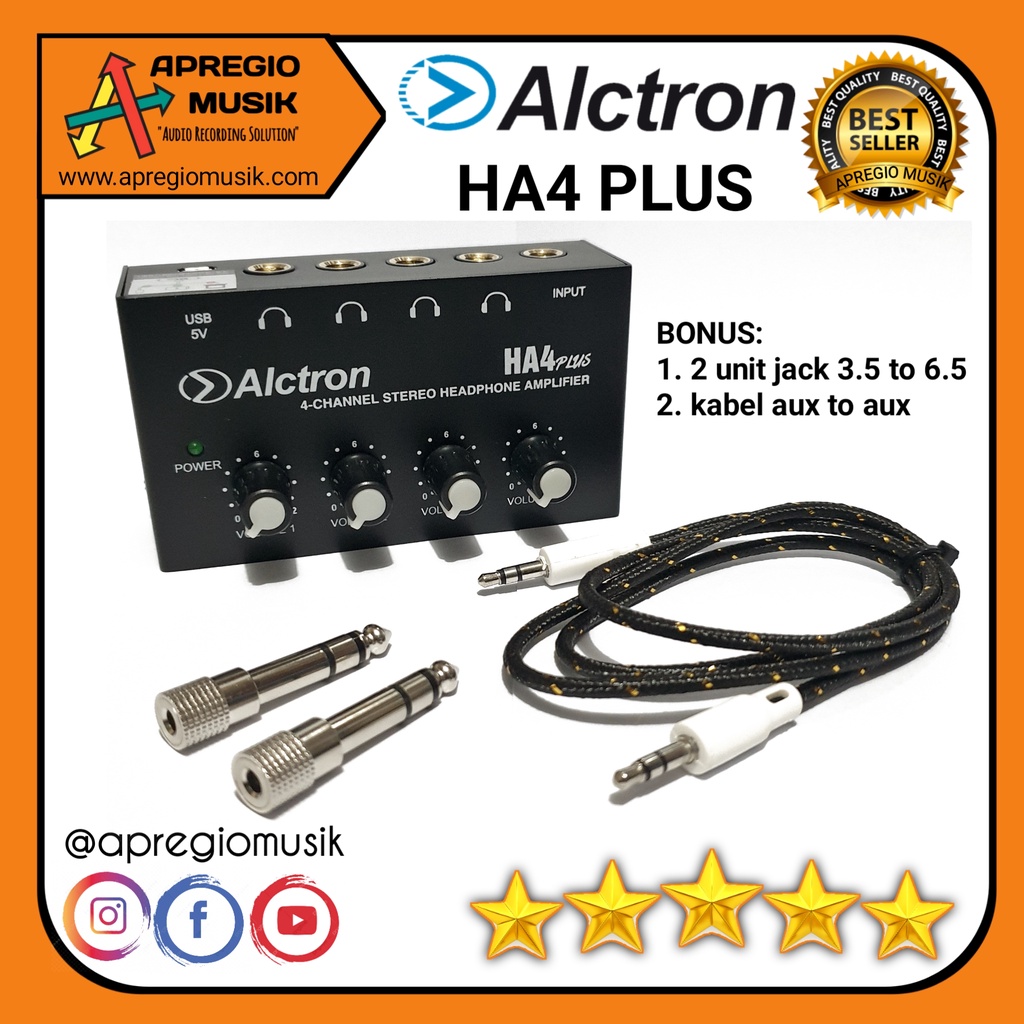 Jual Alctron HA4 HA 4 PLUS Headphone amplifier percabangan output ...