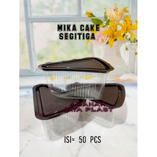Jual (50 set) Mika Cake Segitiga / Mika Kue Potong / Mika Segitiga ...