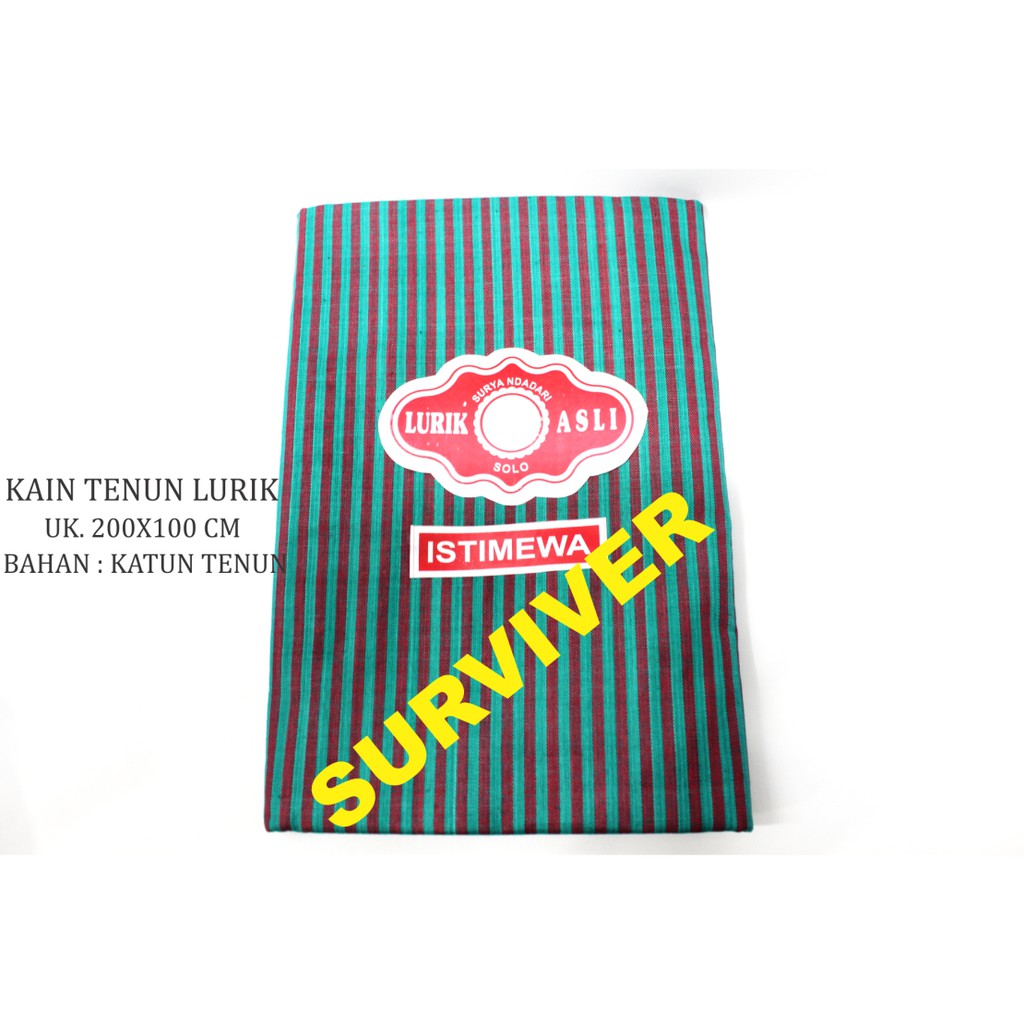 Jual Kain Batik Tenun Lurik Khas Jogja Solo Motif Garis Hiaju Hitam ...
