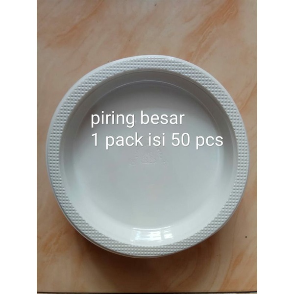 Jual piring plastik besar P9 isi 50 pcs piring makan | Shopee Indonesia