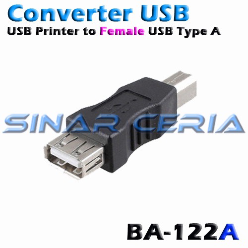 Jual Converter USB Printer to USB Type A Female Socket Adapter Plug B ...