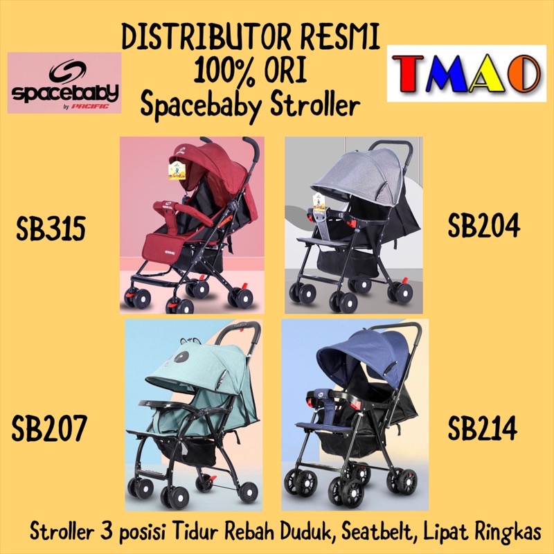 Jual Stroller Kereta Dorong Bayi Spacebaby SB204 SB207 SB214 New Born-3 ...