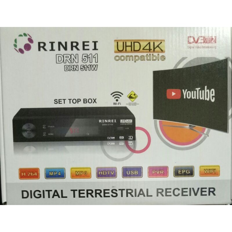 Jual SET TOP BOX DVB SKY BOX TERRESTRIAL RECEIVER DVB TV (RINREI DRN 511W) | Shopee Indonesia