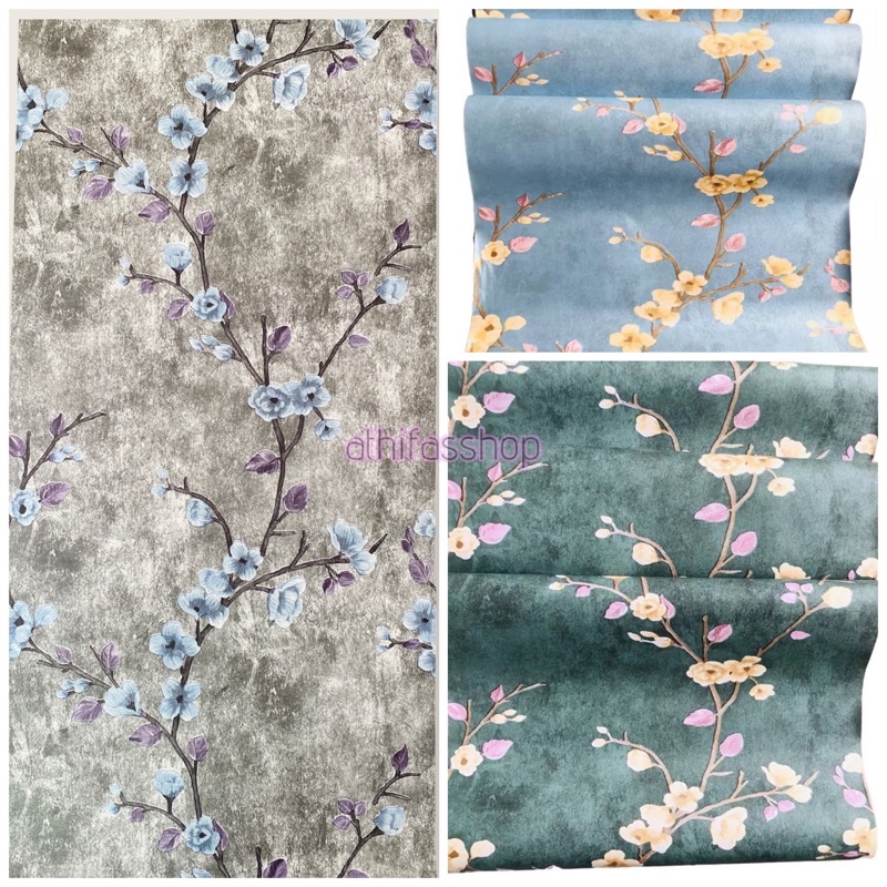 Jual Wallpaper Sticker Dinding BUNGA RANTING | Shopee Indonesia