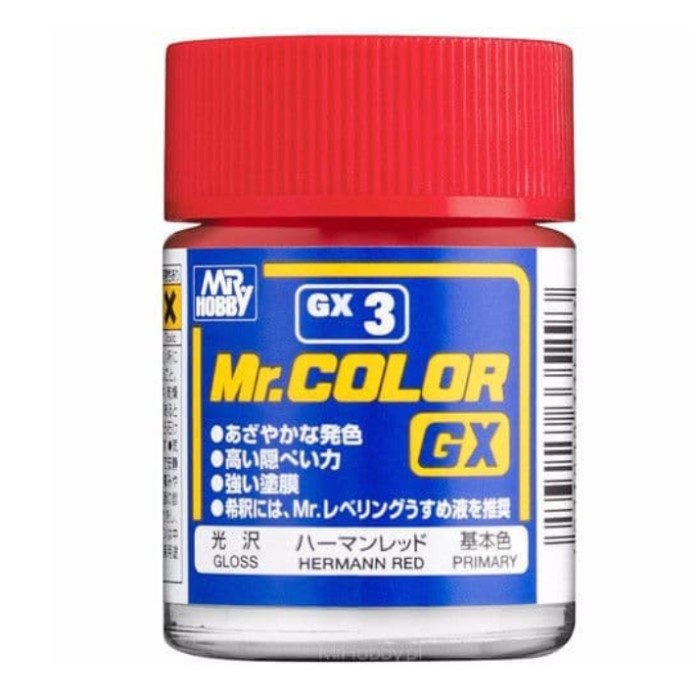 Jual Mr Hobby Mr Color GX Hermann Red Gloss Primary GX3 Gunpla Paint ...