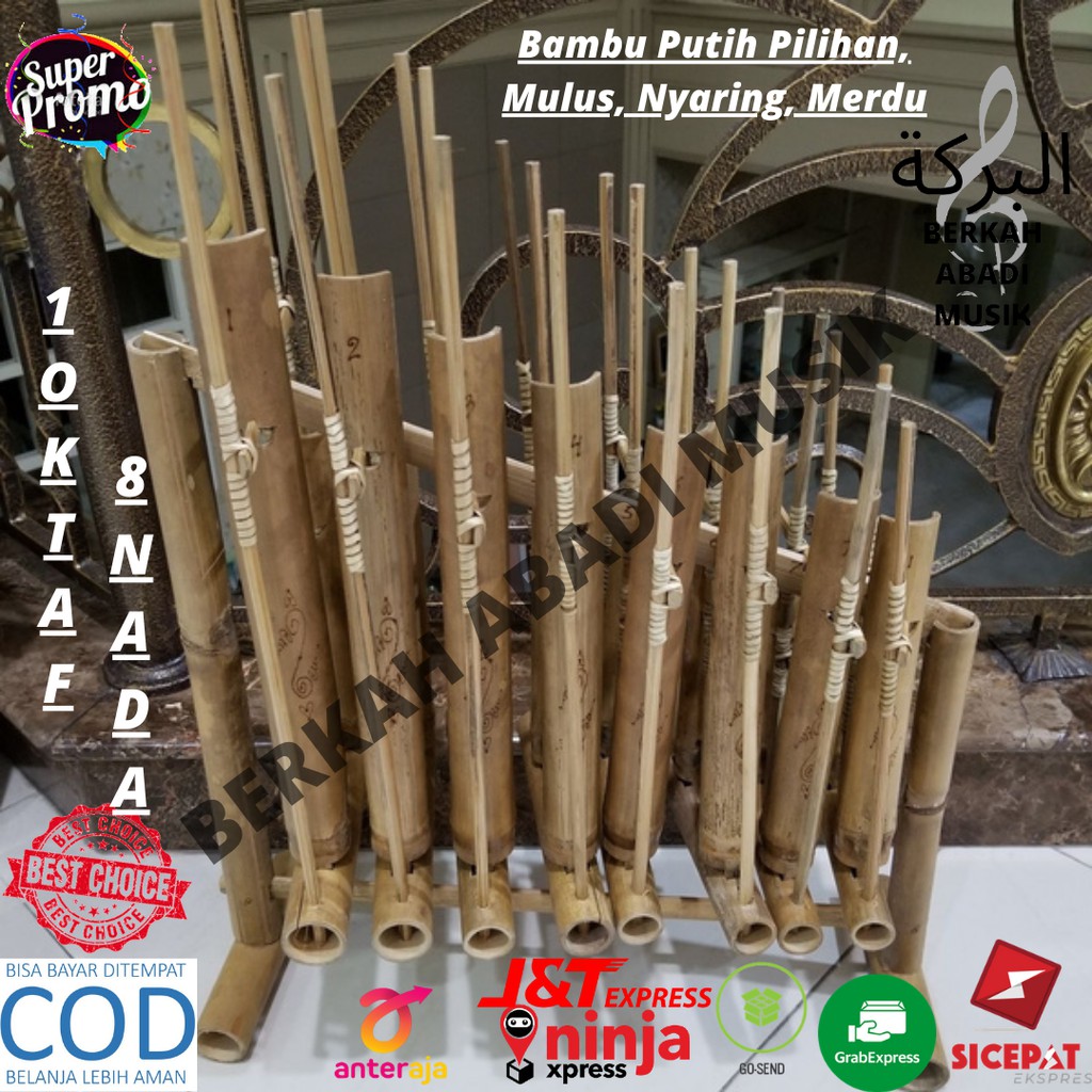 Jual angklung bambu angklung 8 nada angklung 1 Oktaf Calung bambu Bisa ...