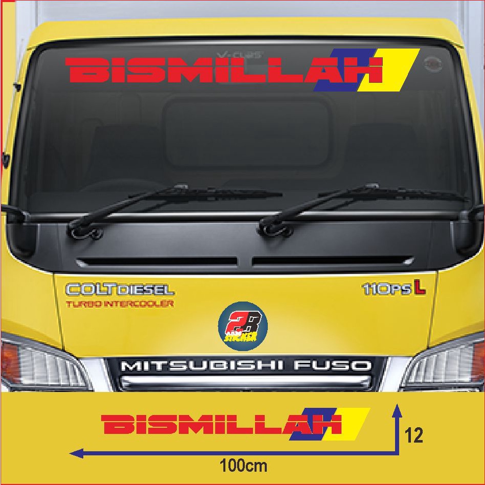 Jual STIKER Cutting StiCker Truk Kaca Depan Mobil Bismillah Canter ...