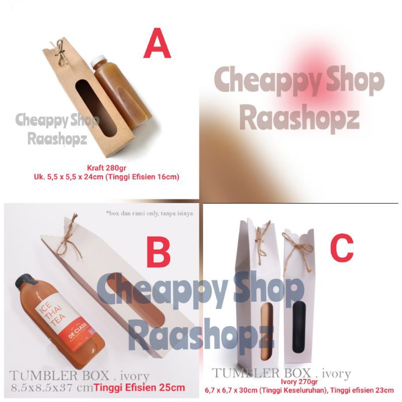 Jual Kraft Ivory Box Botol Kale Tumbler Box Bahan Medium Isian 1 Botol ...