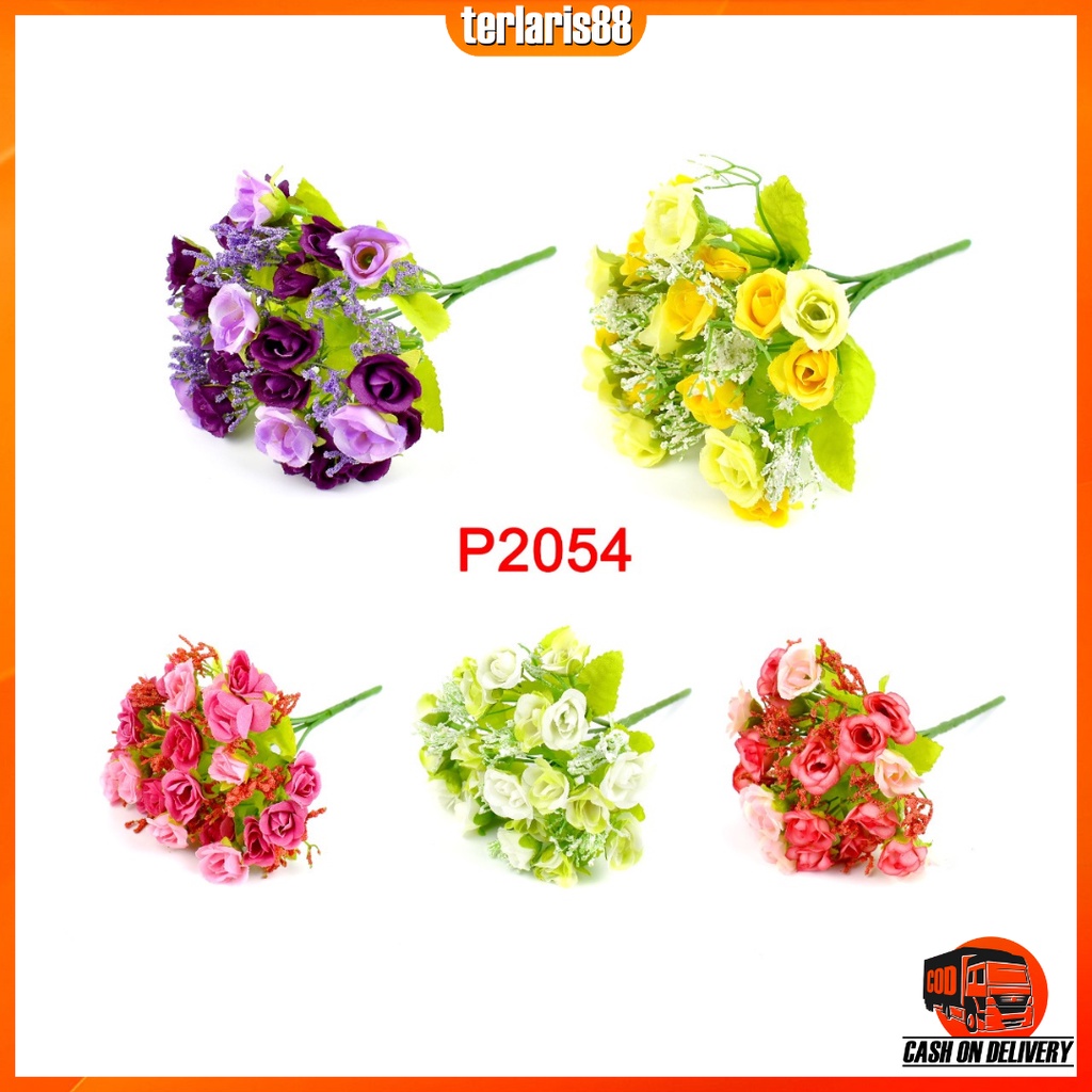 Jual TL88 1 Buket 7 Tangkai 21 Kepala Bunga Rose Imitasi Bahan Sutra ...