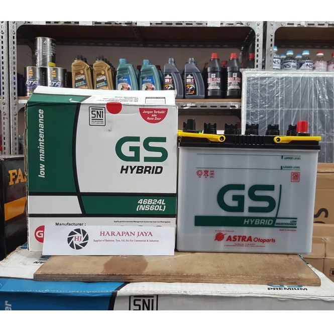 Jual AKI MOBIL GS ASTRA HYBRID NS60L / 46B24L (45 AH) (BASAH) | Shopee Indonesia