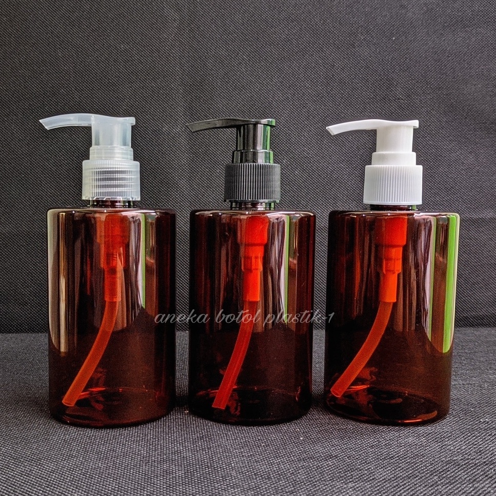 Jual Botol Pump 250ml Amber / Botol Sabun Cair / Botol Kosong Pump 250ml Rf | Shopee Indonesia
